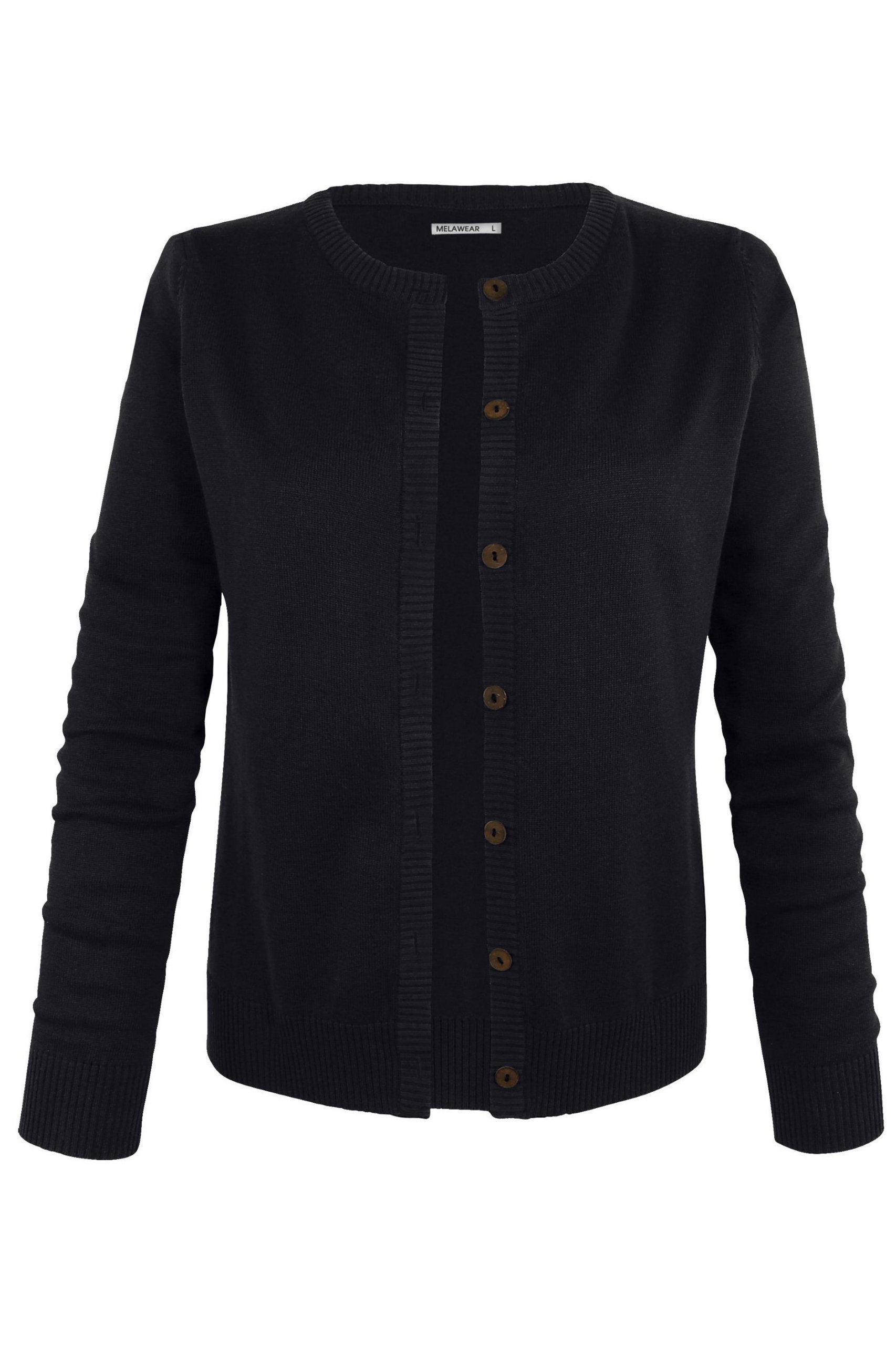 Cardigan basic bomull svart | LotusEco