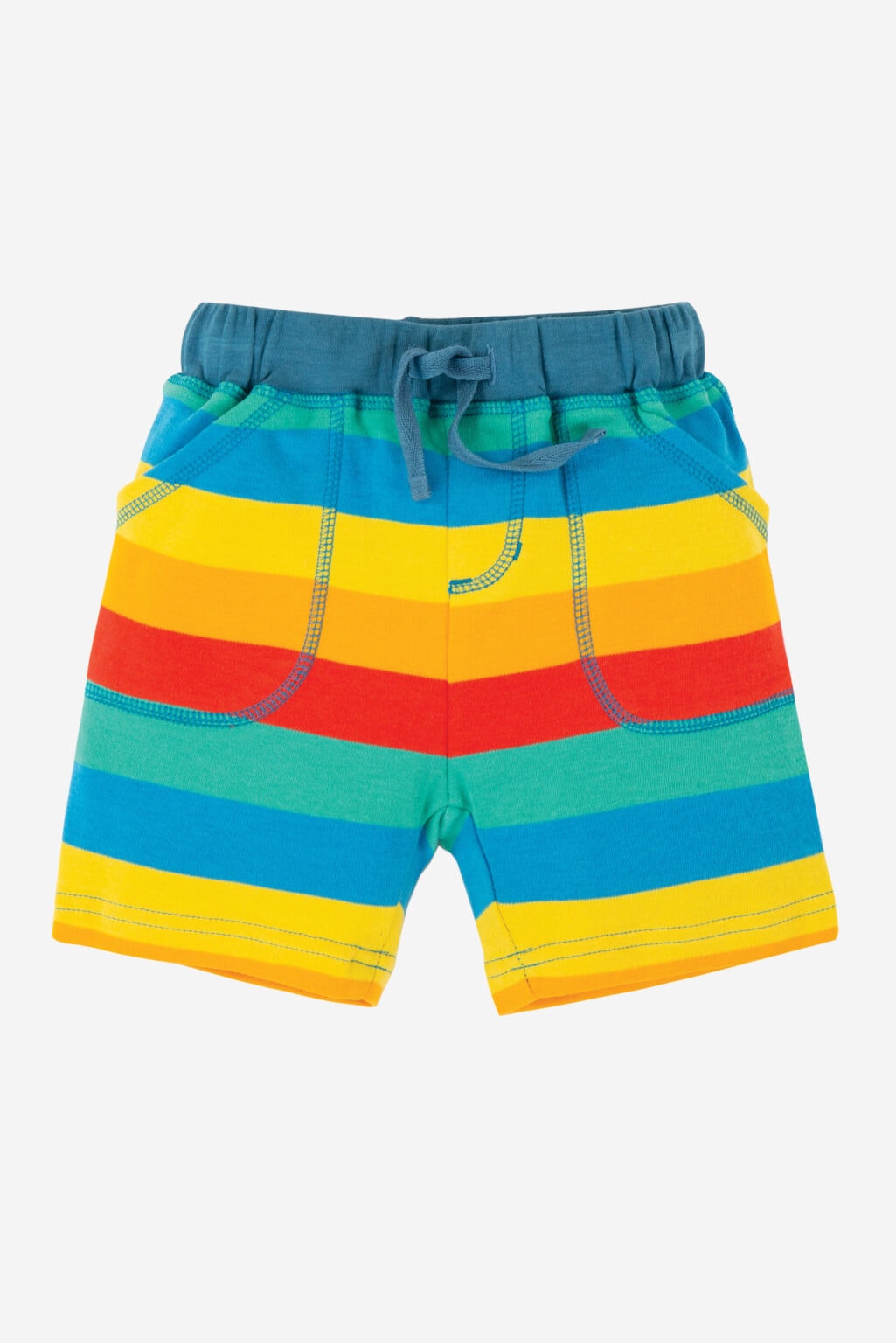 Barnshorts multistripe regnbåge, 0-4 år - LotusEco