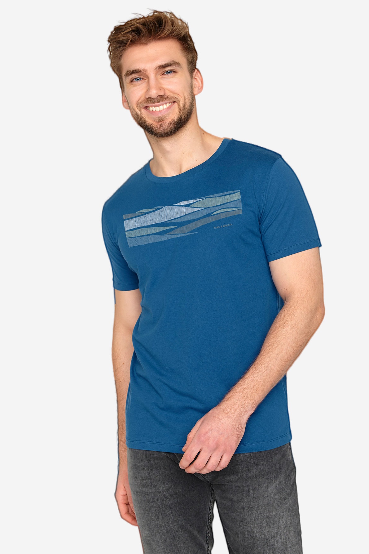 T-shirt Nature breath GUIDE blå - LotusEco